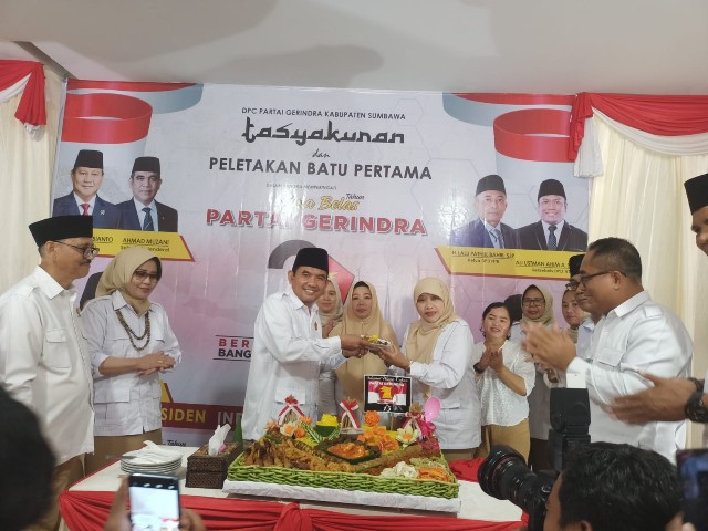 Puncak HUT Partai Gerindra ke-15, Ketua Ansori Pompa Semangat Kader ...